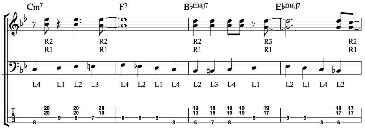 Tapping Technique: Developing Simultaneous Chordal and Bass Line ...