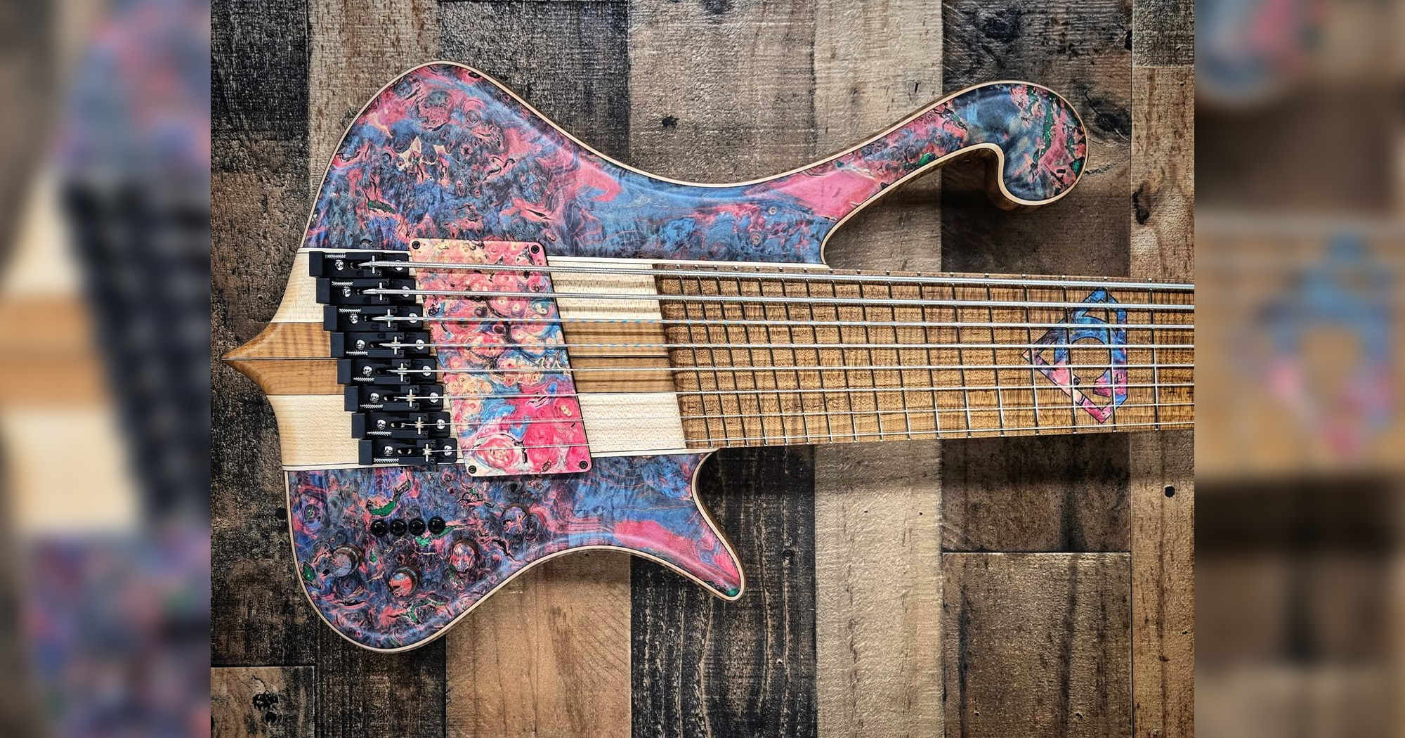 This Hybrid Chestnut 8-String Bass by May Custom Basses Is Stunning ...